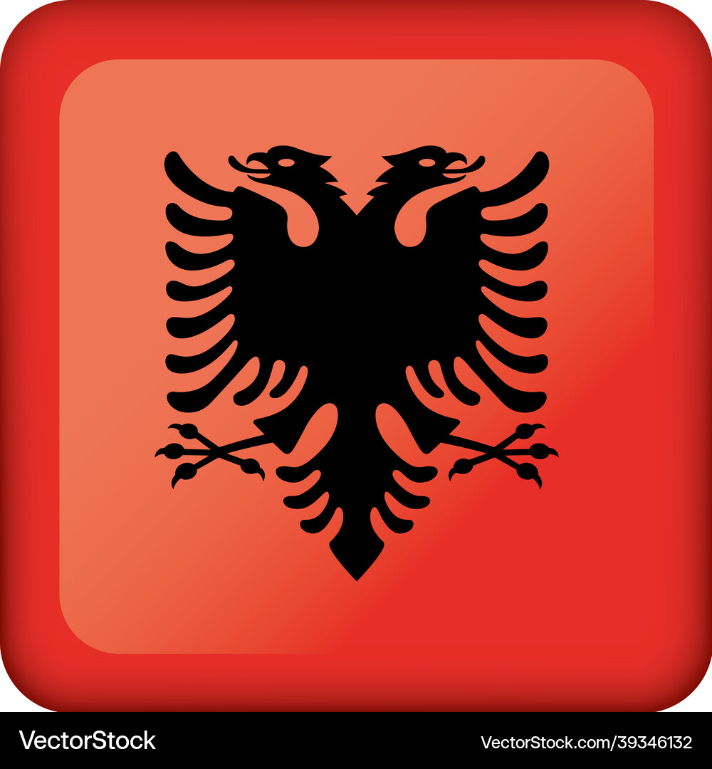 Icon representing square button flag of albania Vector Image
