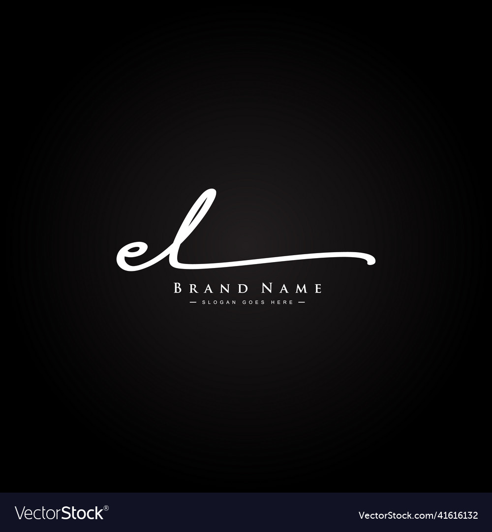 Initial letter el logo - hand drawn signature Vector Image