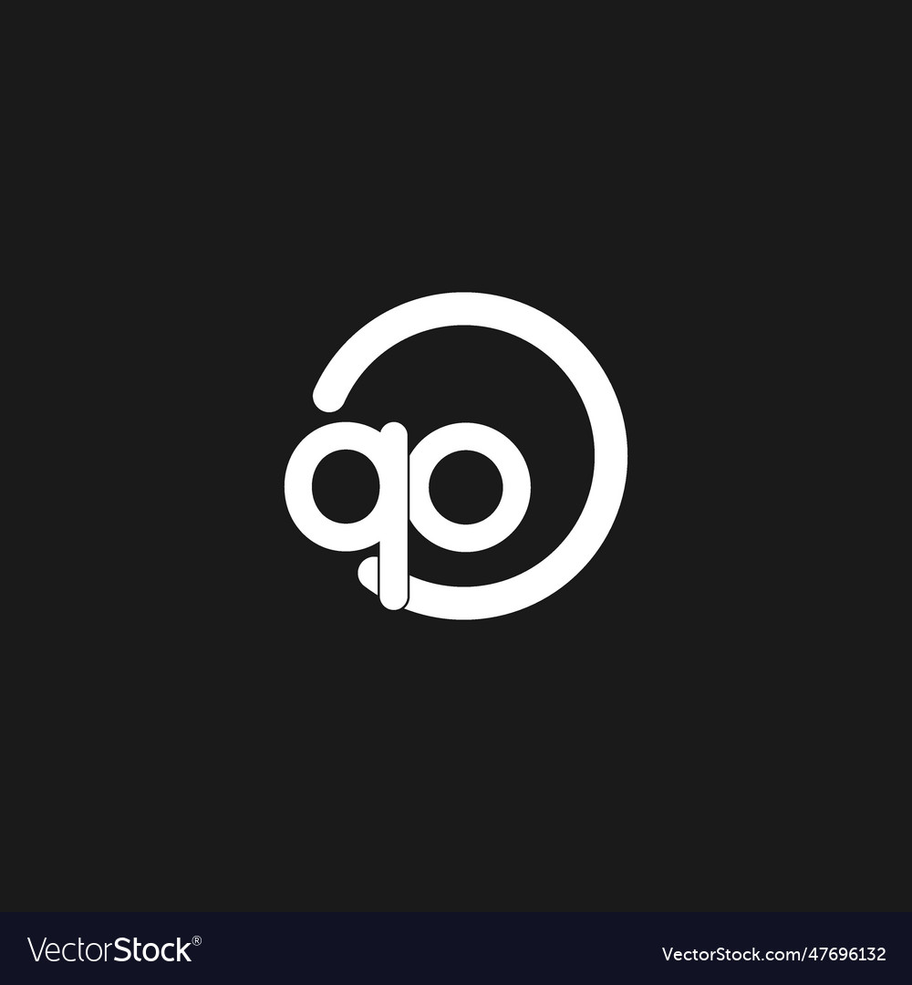 Initials qo logo monogram with simple circles Vector Image