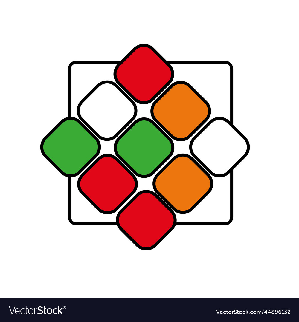 Rubik cube on white background Royalty Free Vector Image