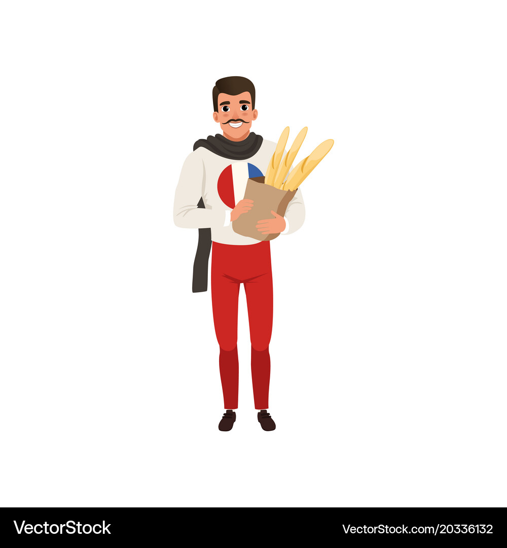 Smiling french man character dressed Royalty Free Vector