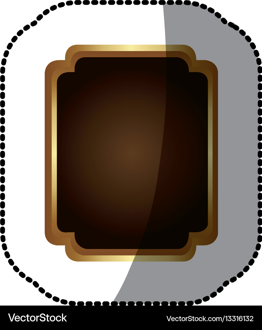 Sticker golden border with decorative heraldic Vector Image