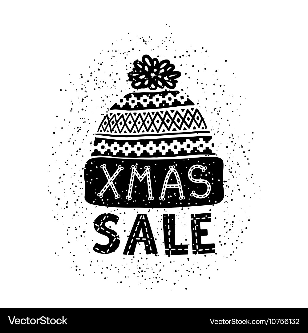 Winter special banner or label with a knitted Vector Image