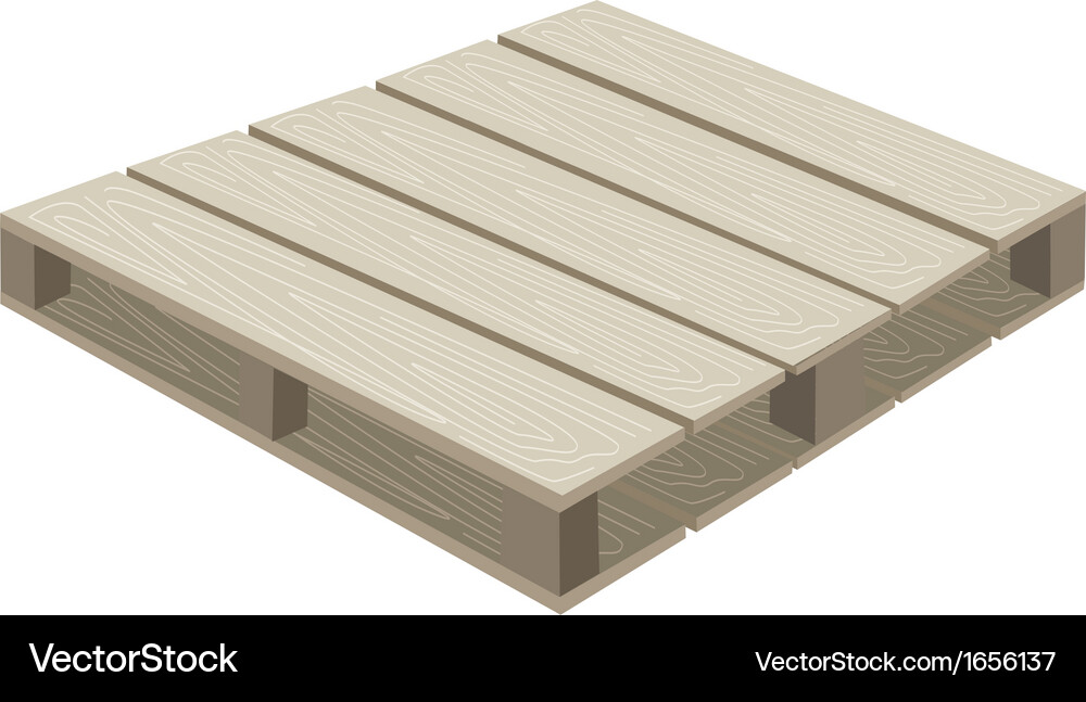 A wood pallet on white background Royalty Free Vector Image
