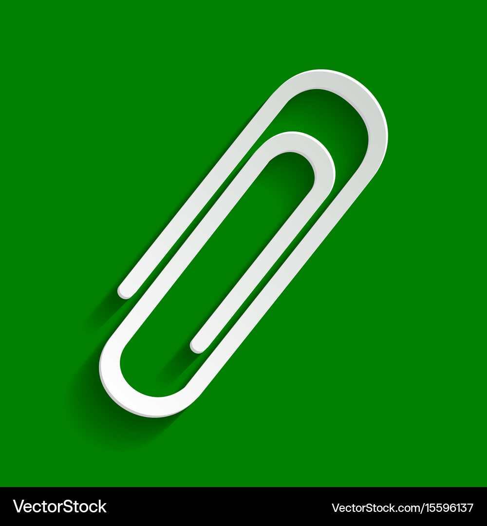 Clip sign paper whitish icon Royalty Free Vector Image