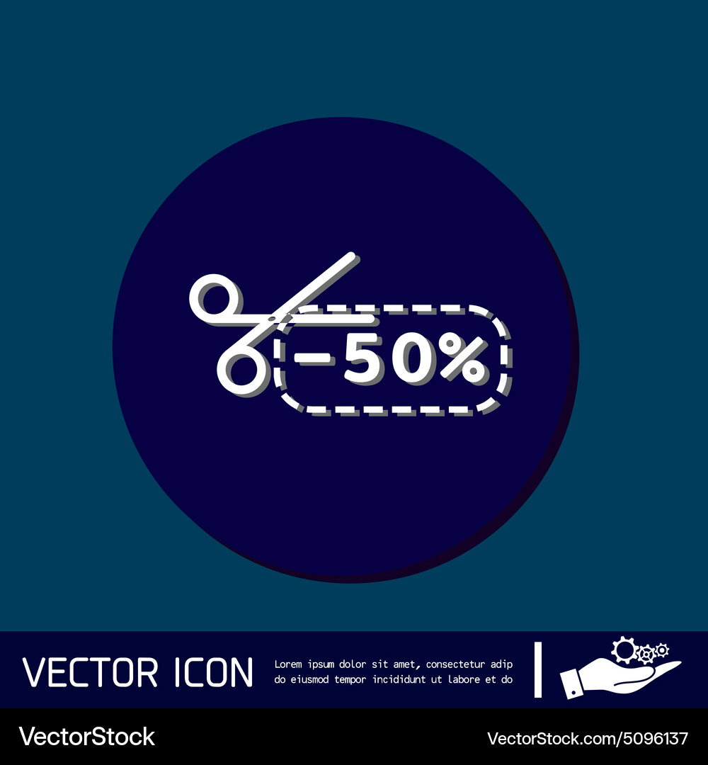 Discount coupon with scissors symbol icon Vector Image