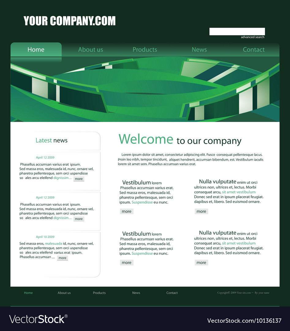 Editable website template Royalty Free Vector Image