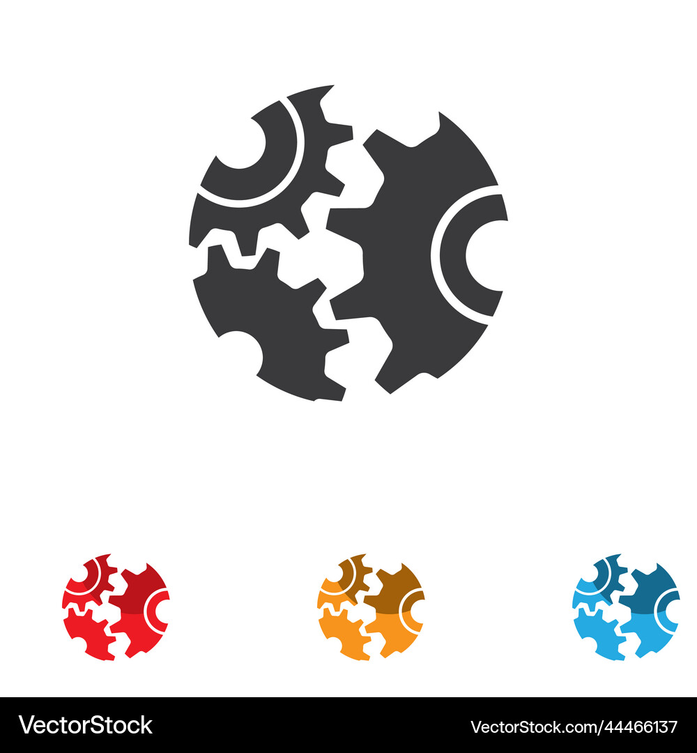 Gear icon set clockwork sign collection mechanics Vector Image