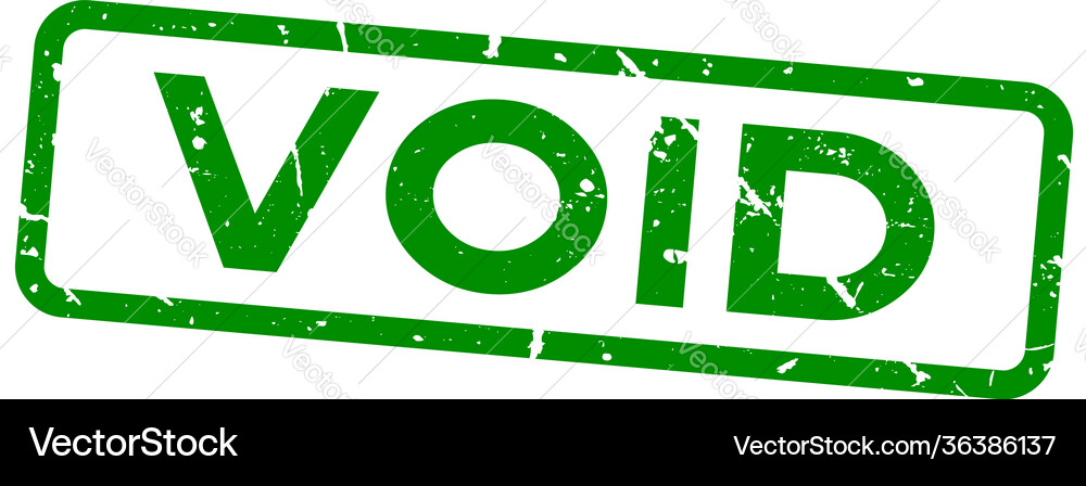 Grunge green void square rubber seal stamp Vector Image