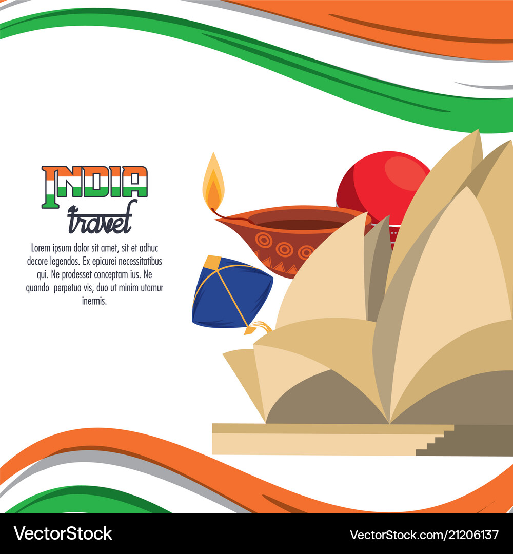 India travel card Royalty Free Vector Image - VectorStock