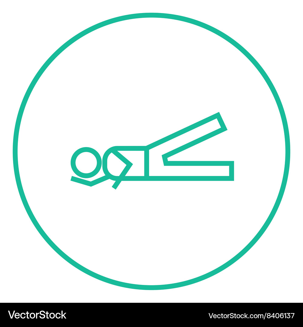 Man lying and lifting leg line icon Royalty Free Vector