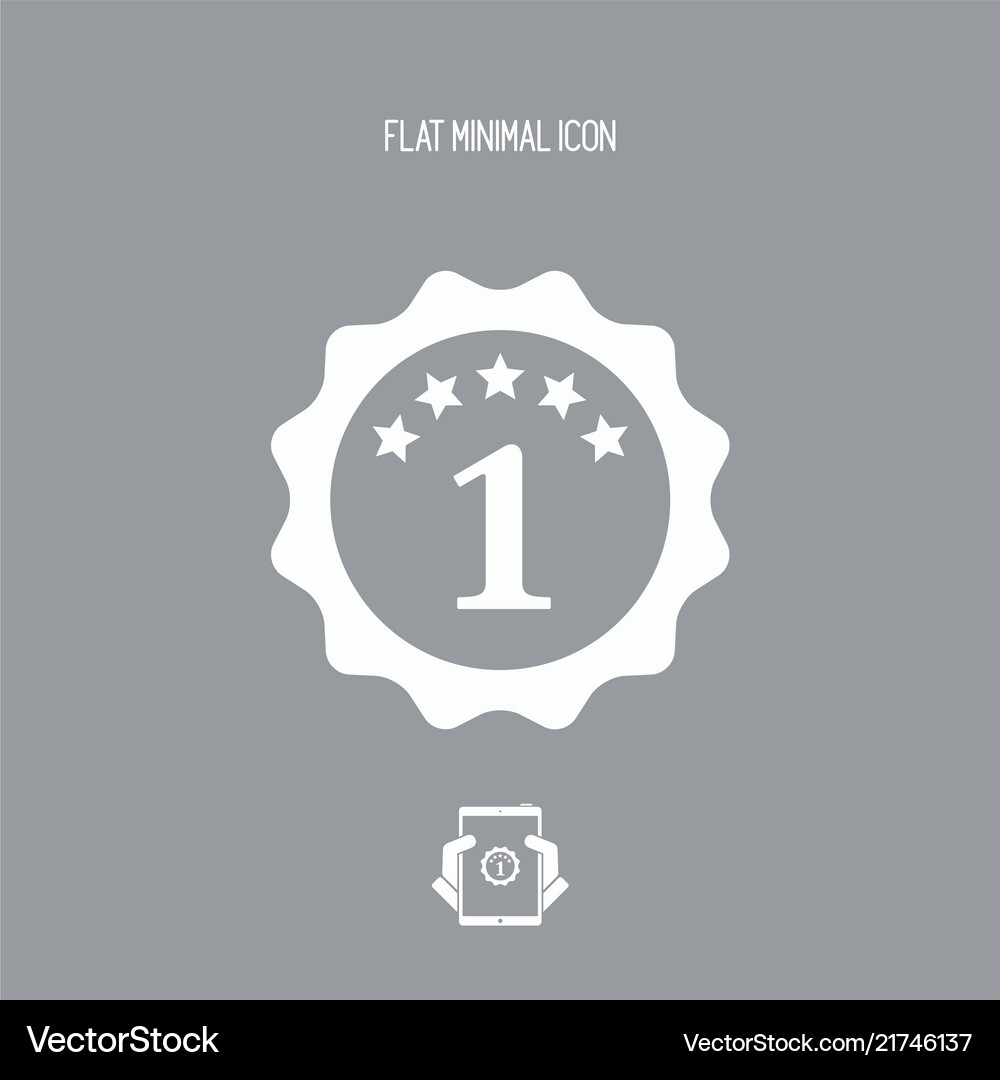 Number one - best rating symbol - flat Royalty Free Vector
