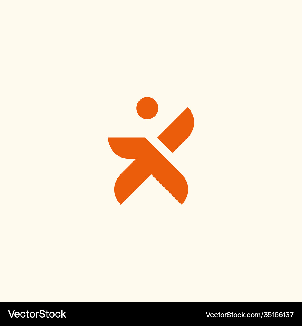 People with waving hand icon and logo simple flat Vector Image