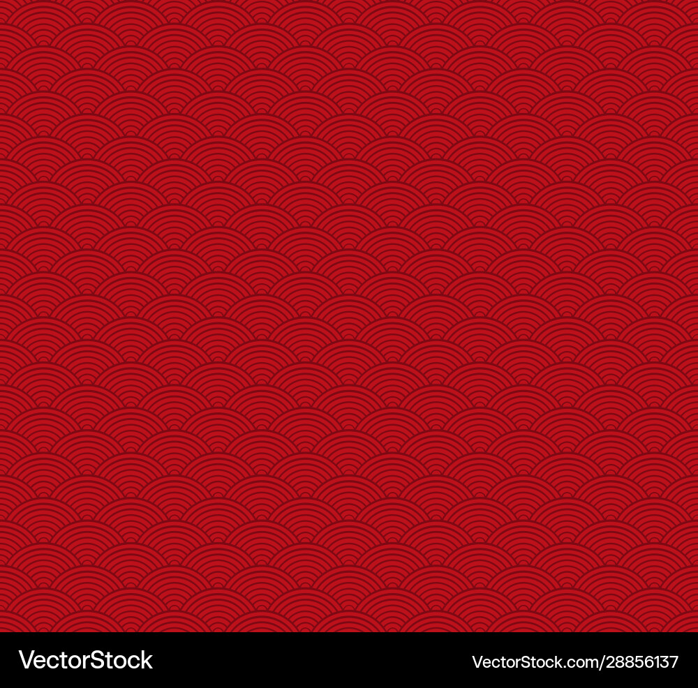 Red seigaiha luxurious japanese wave pattern Vector Image