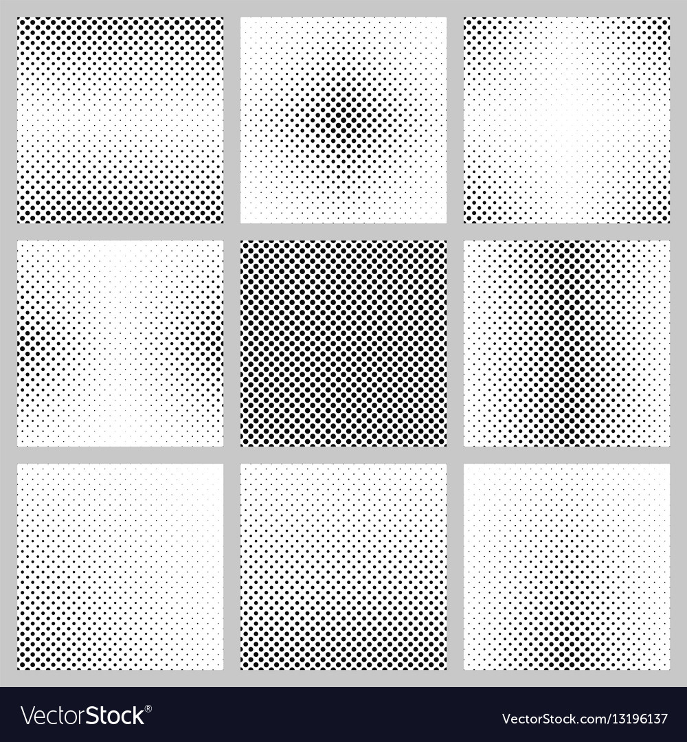 Set of monochrome dot pattern backgrounds Vector Image