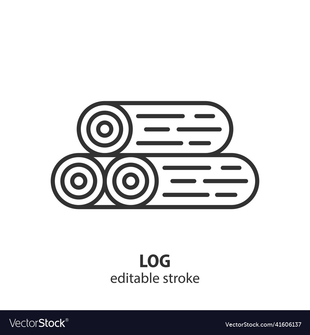 Stack of logs line icon symbol logging Royalty Free Vector