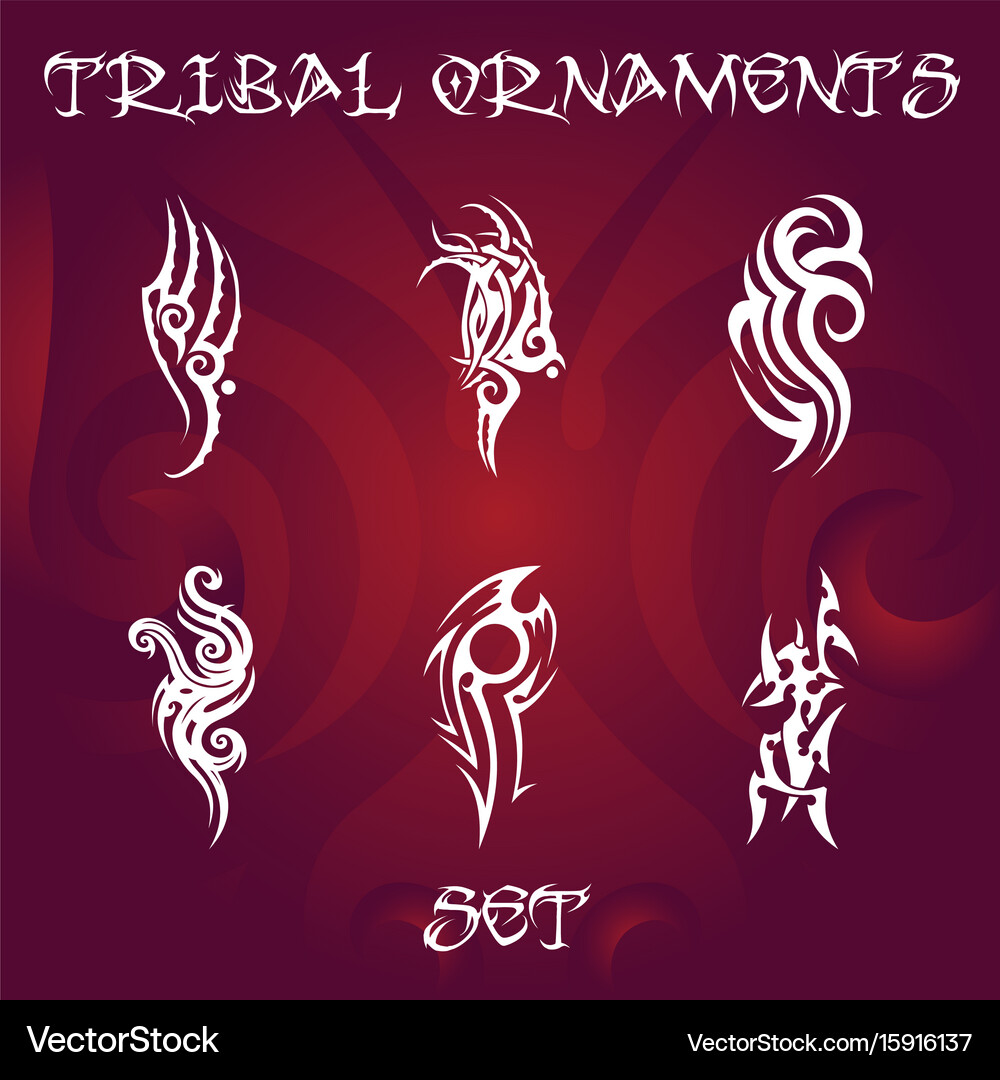 Tribal design elements and tattoo ornaments Vector Image