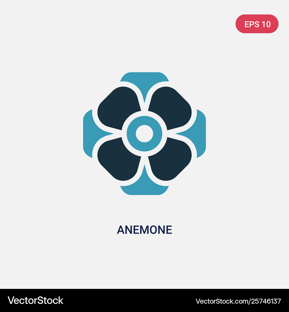 Two color anemone icon from nature concept Vector Image