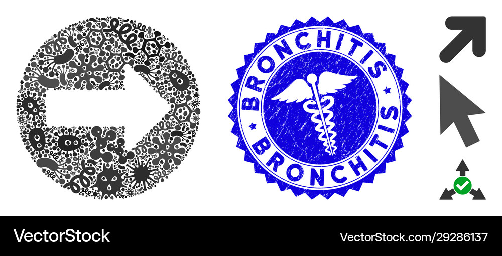 Virus collage rounded arrow icon with doctor Vector Image