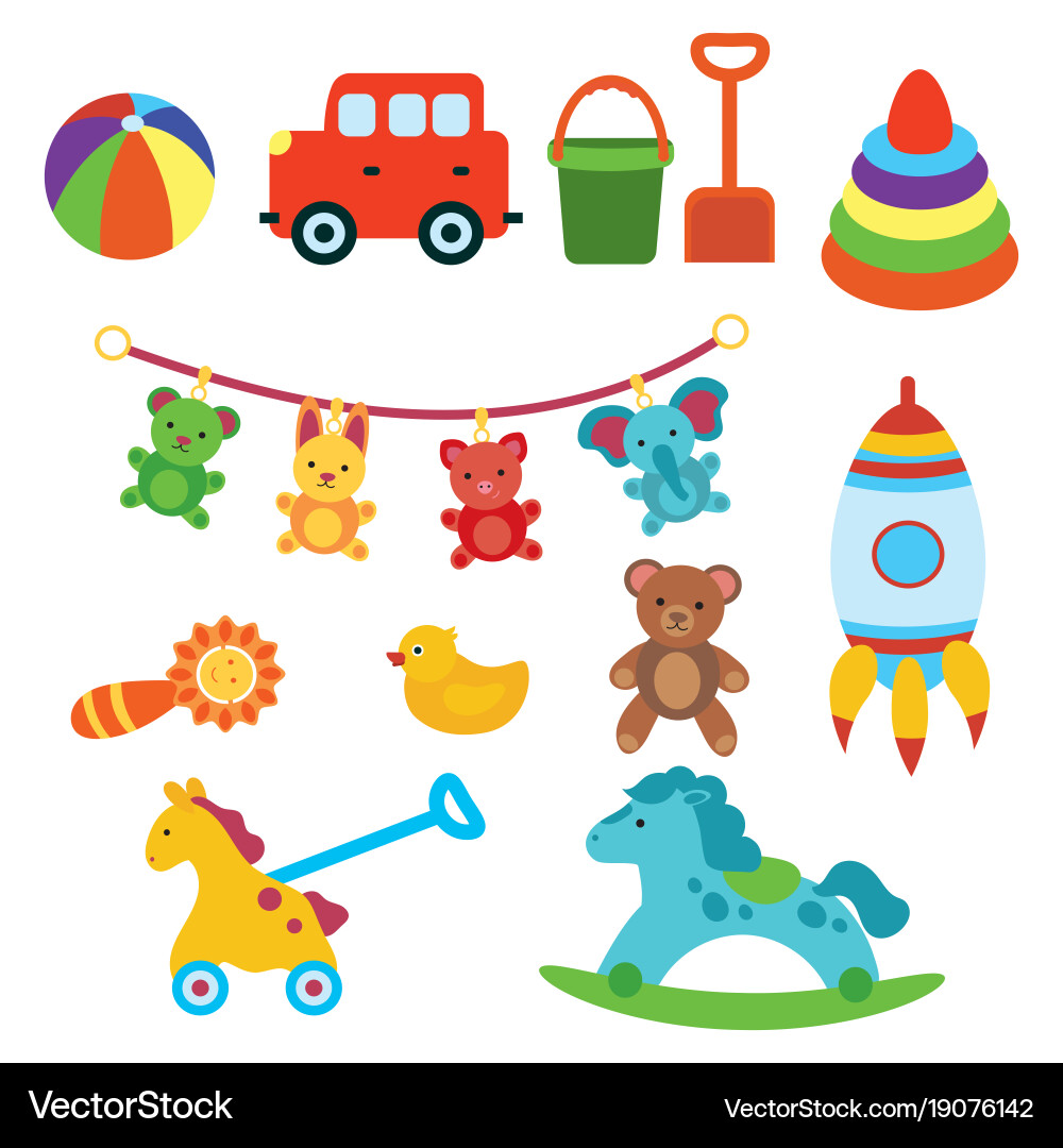 A set toys for children Royalty Free Vector Image