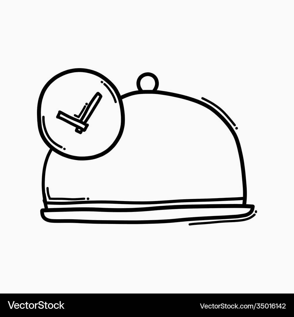 Fast cooking doodle icon drawing sketch hand Vector Image