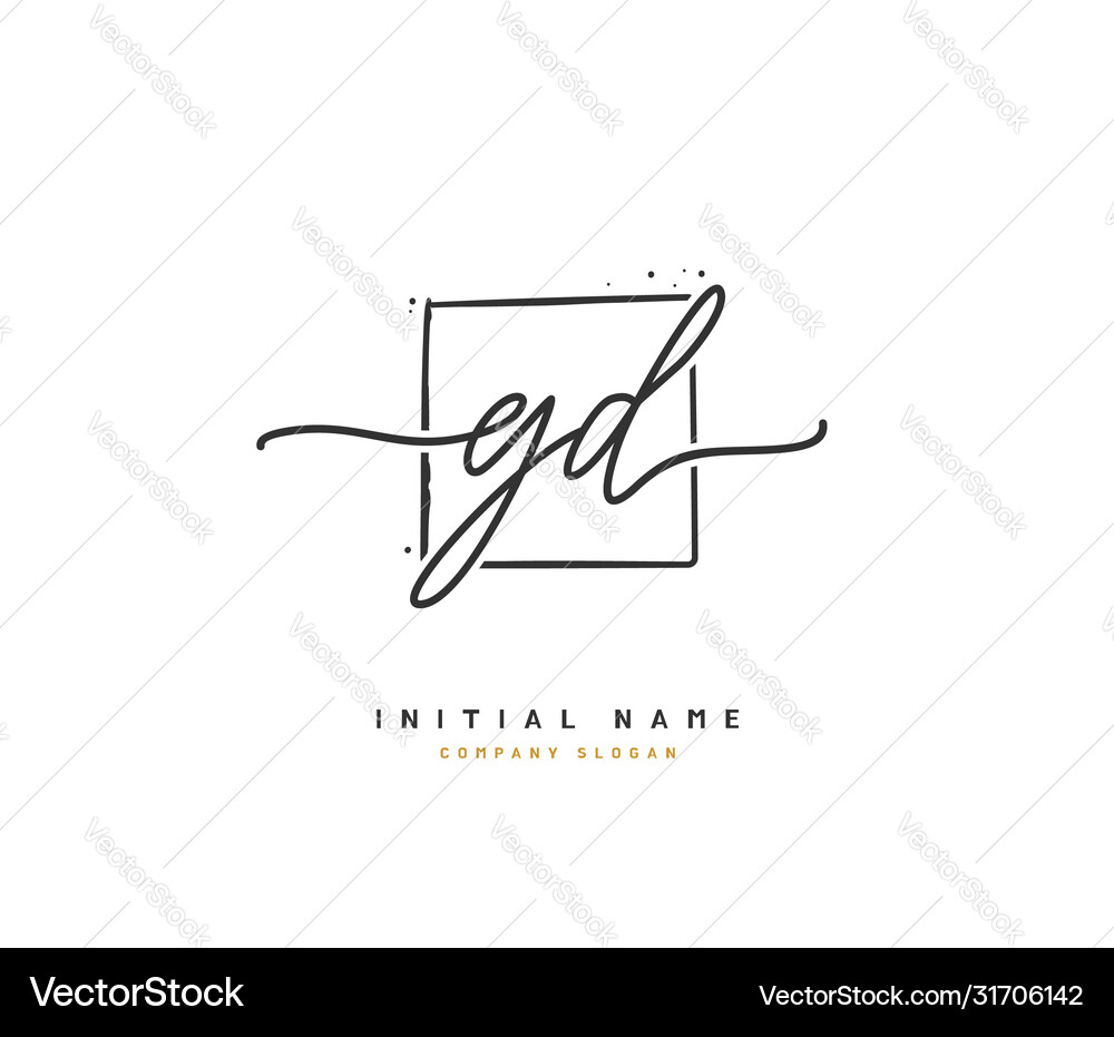 G d gd beauty initial logo handwriting logo Vector Image