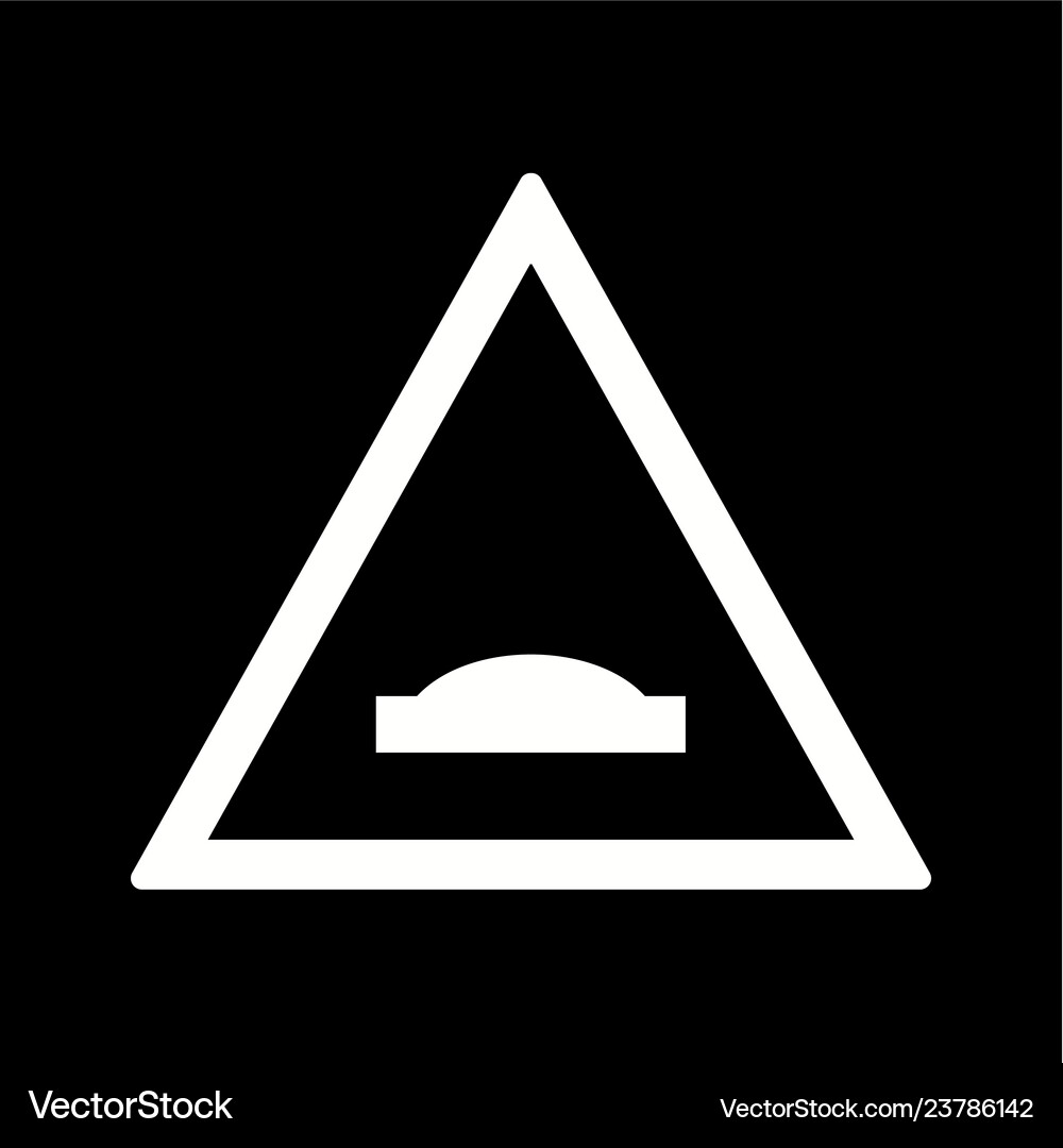 Hump bridge road sign icon Royalty Free Vector Image