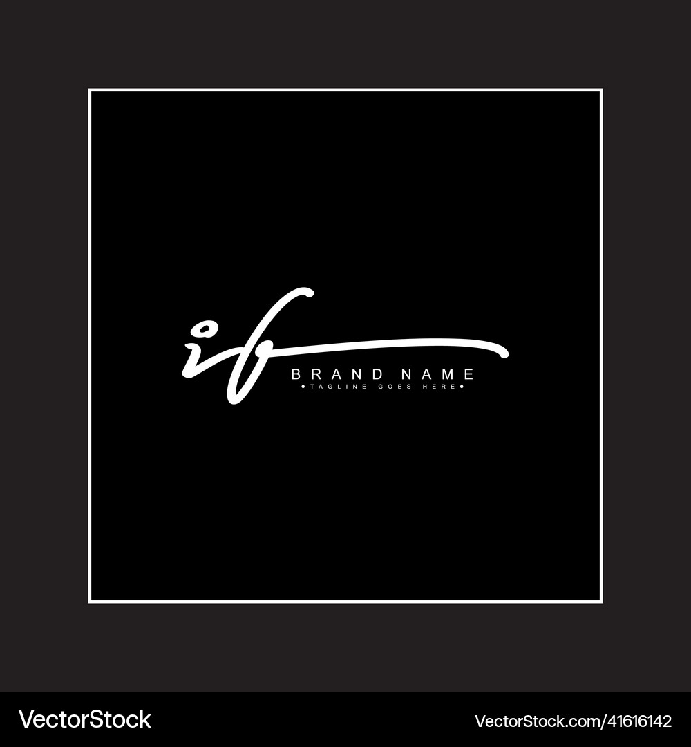 Initial letter if logo - handwritten signature Vector Image