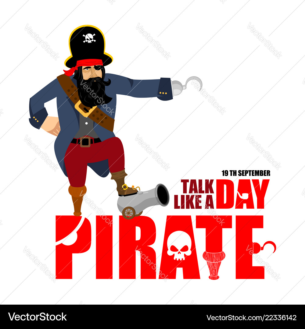 International talk like a pirate day pirate hook Vector Image
