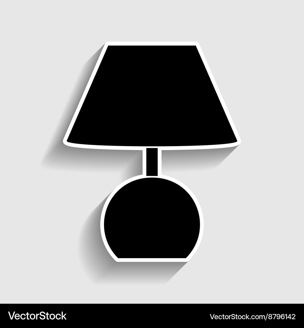 Lamp sign sticker style icon Royalty Free Vector Image