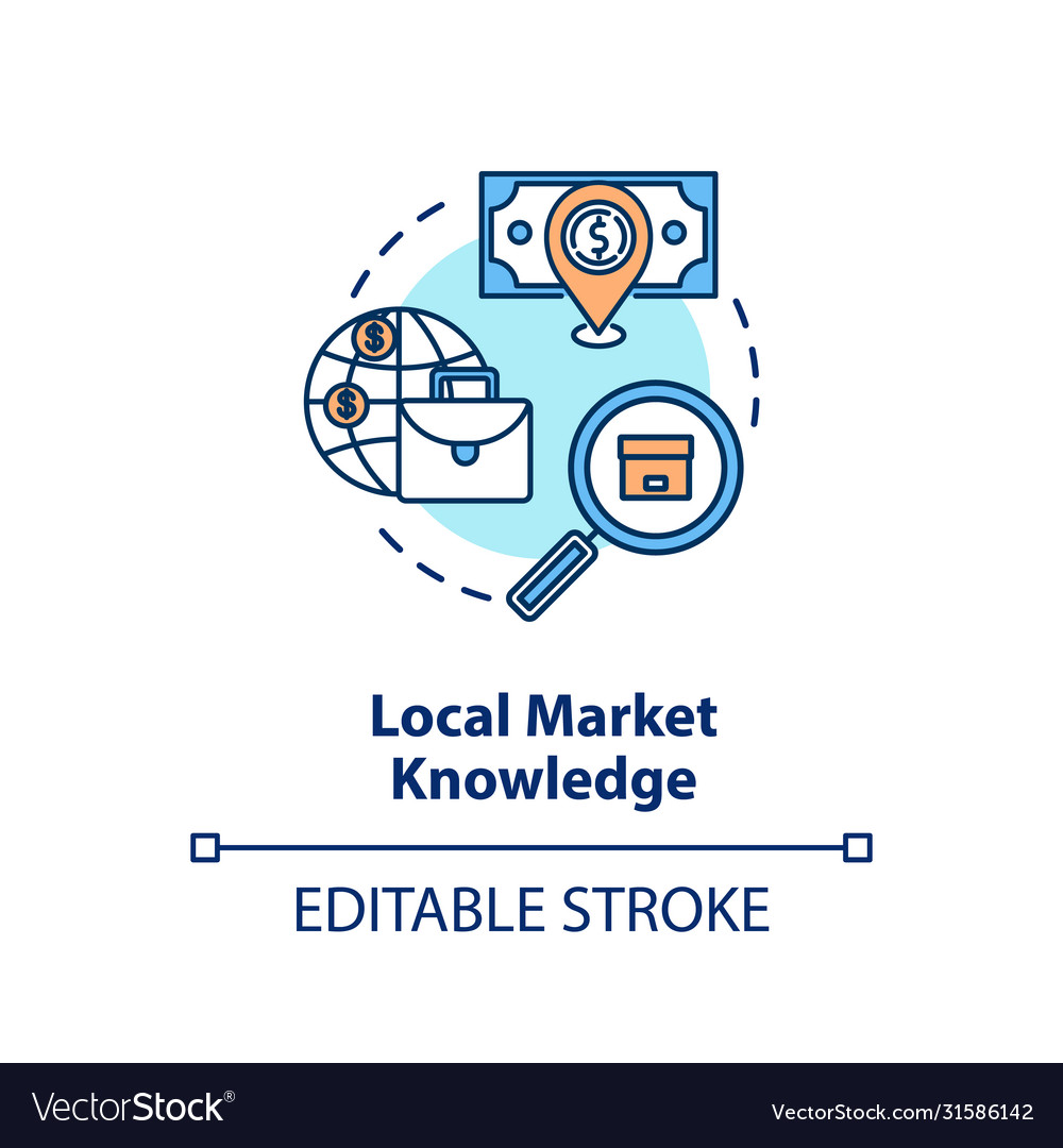 Local market knowledge concept icon Royalty Free Vector