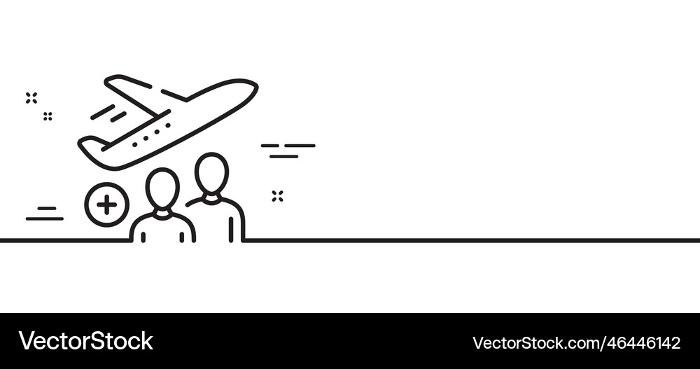 Passengers line icon plane travel flight sign Vector Image