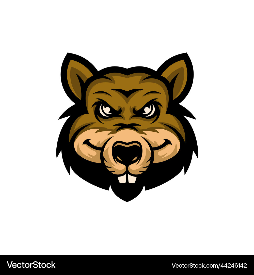 Rat head mascot esport logo template Royalty Free Vector