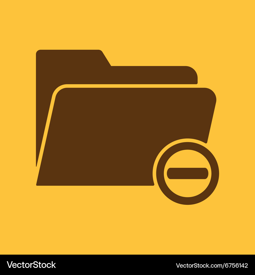 Remove from folder icon data and directory Vector Image