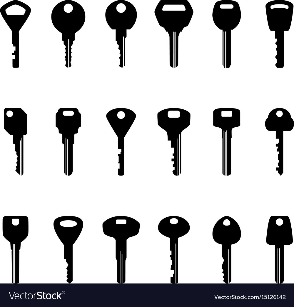 Set keys Royalty Free Vector Image - VectorStock