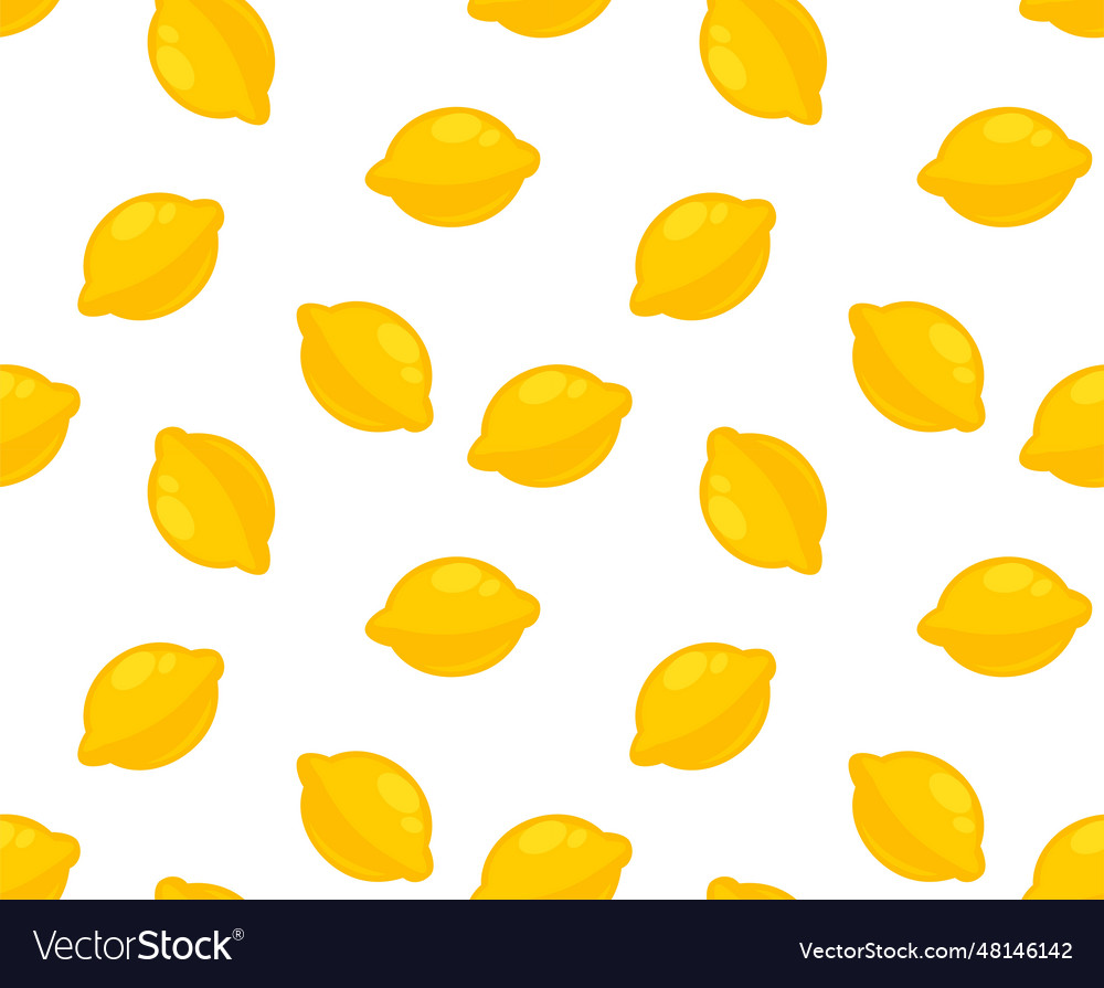 Whole lemons seamless pattern sour citrus print Vector Image