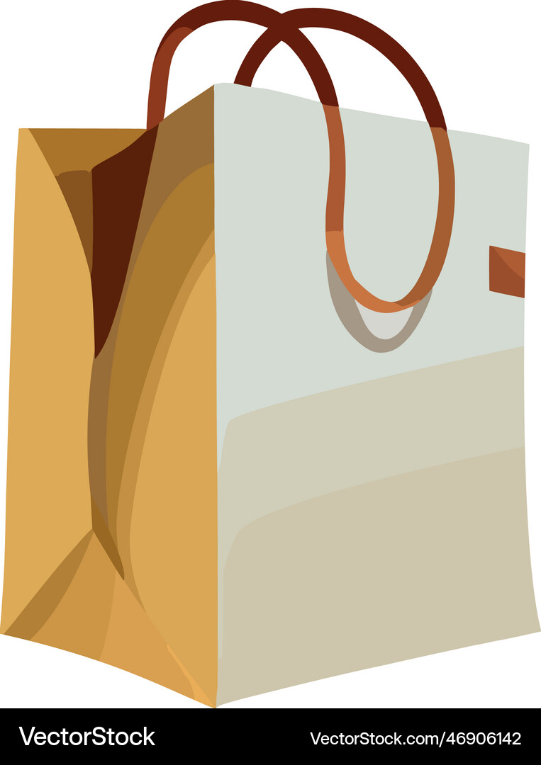 Yellow paper bag with gift label Royalty Free Vector Image