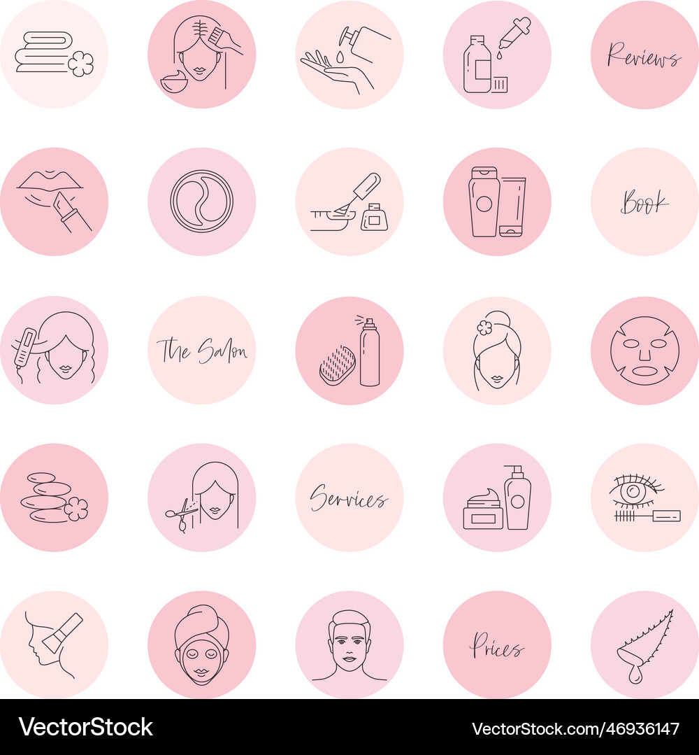 Beauty salon icons Royalty Free Vector Image - VectorStock
