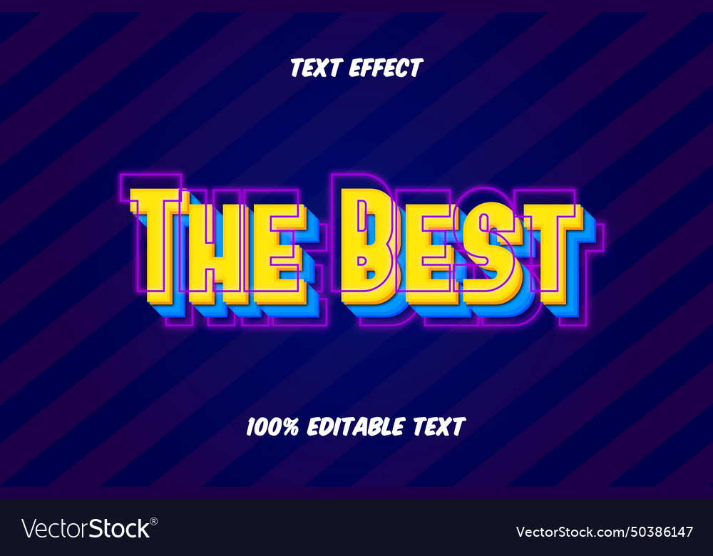 Best editable text effect Royalty Free Vector Image