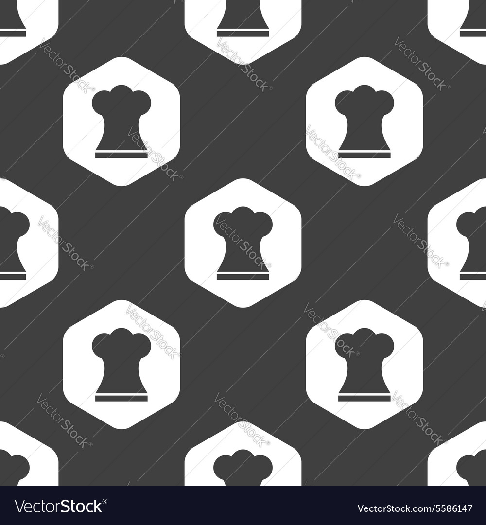 Black hexagon chef hat pattern Royalty Free Vector Image