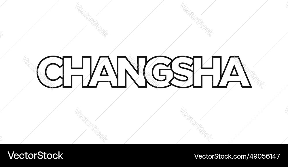 Changsha in the china emblem design features Vector Image