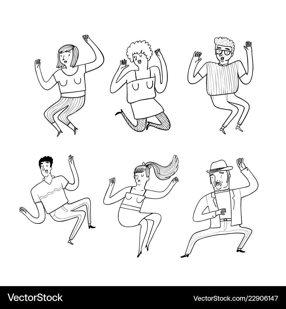 Collection of hand drawn people Royalty Free Vector Image