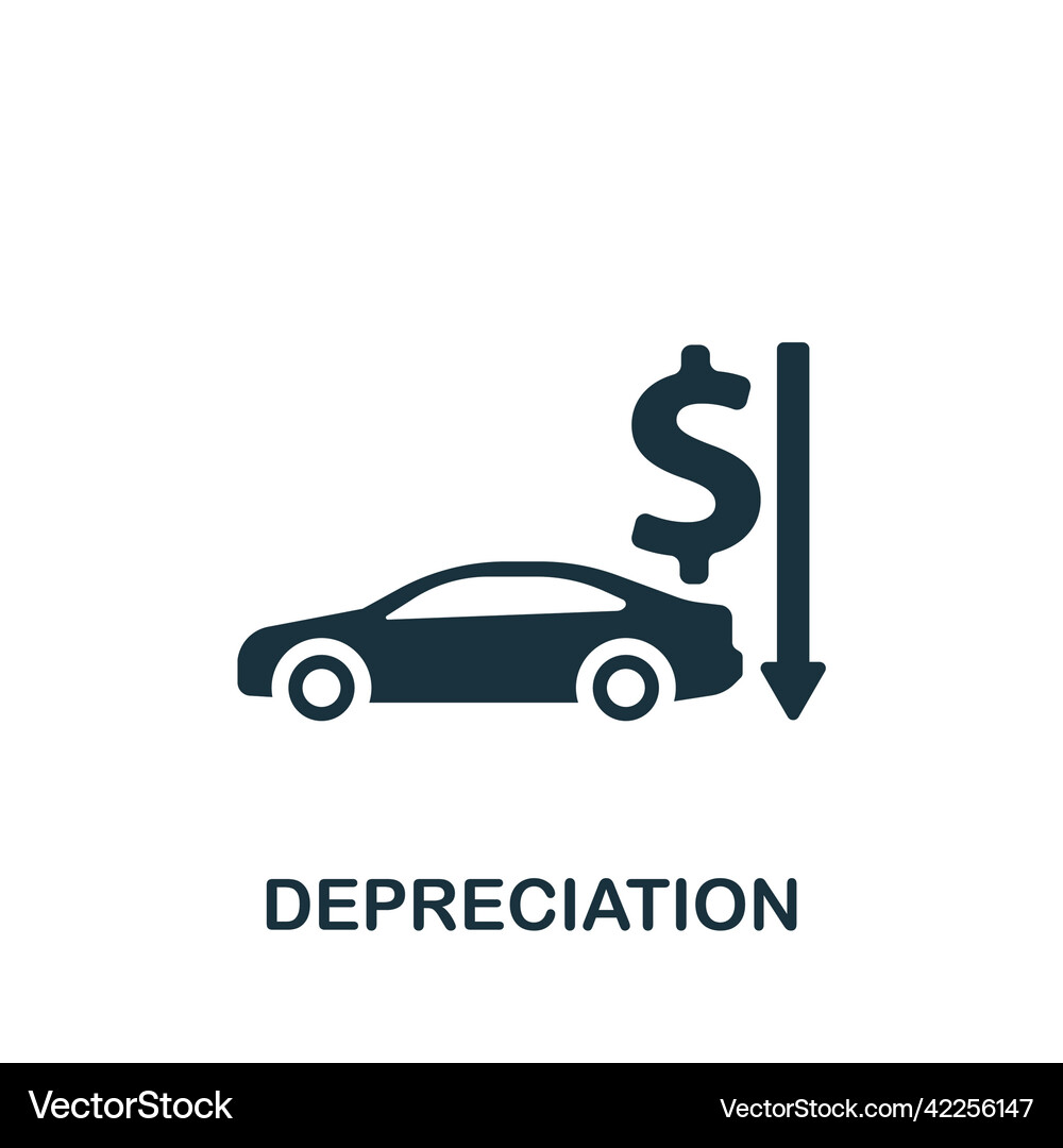 Depreciation icon monochrome simple accounting Vector Image