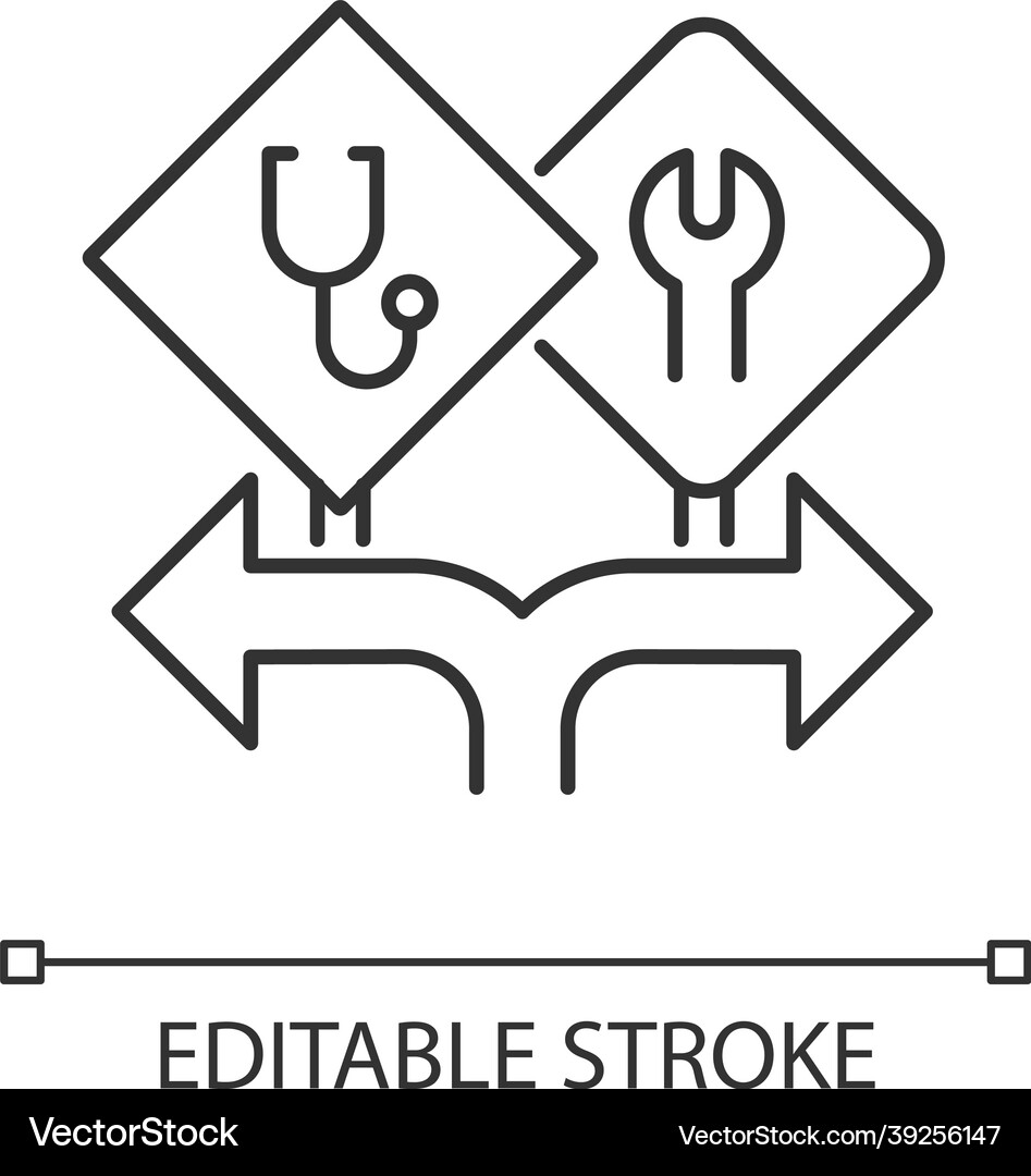 Freedom of choice linear icon Royalty Free Vector Image