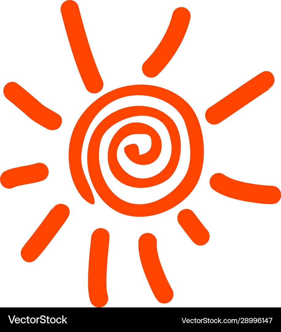 Funny doodle suns hand drawn isolated on white Vector Image