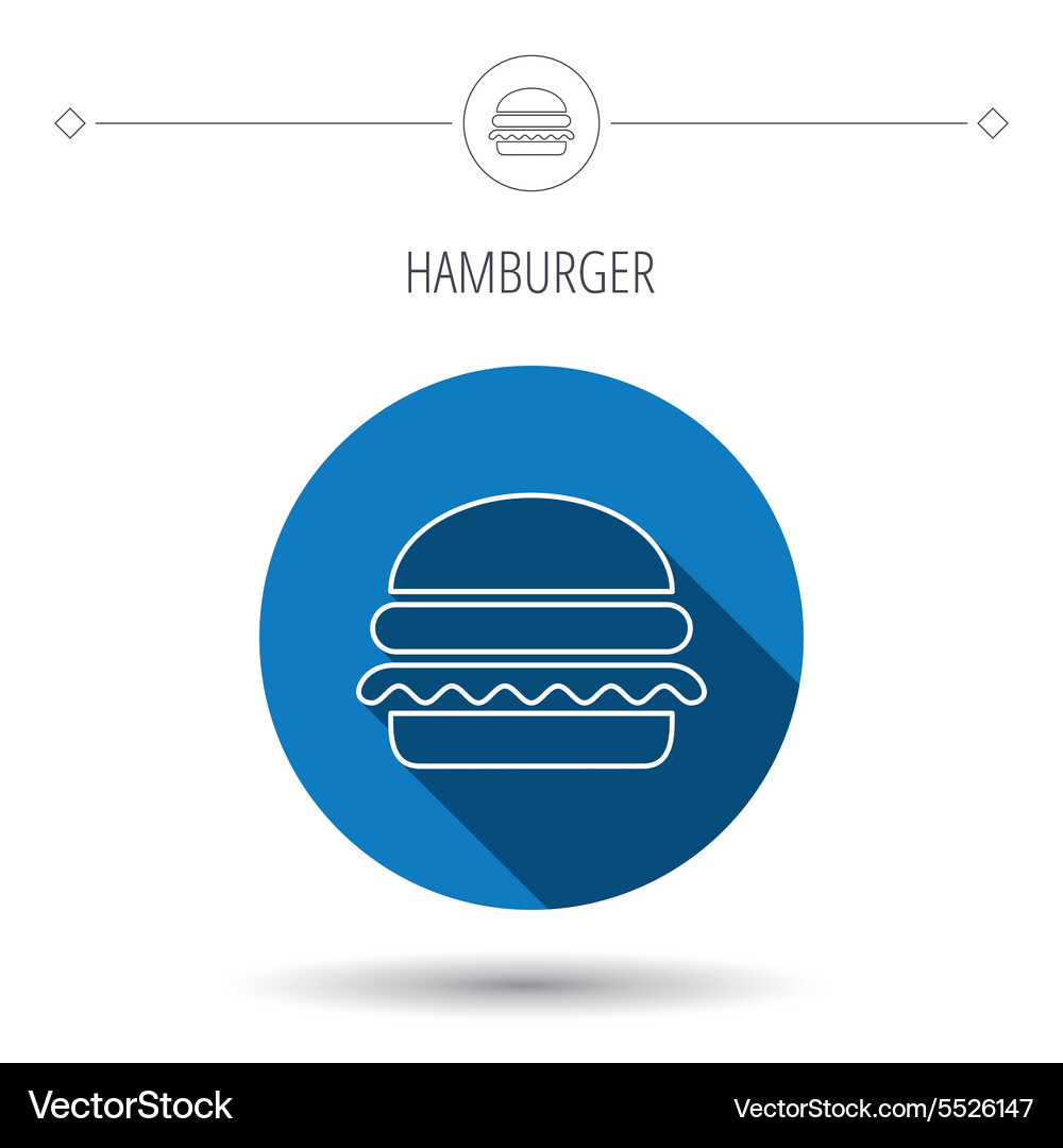 Hamburger icon fast food sign Royalty Free Vector Image