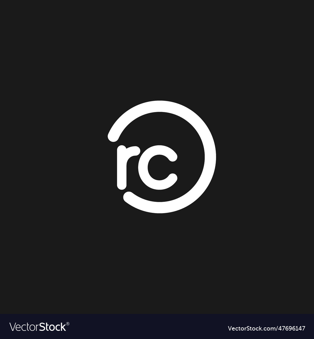 Initials rc logo monogram with simple circles Vector Image