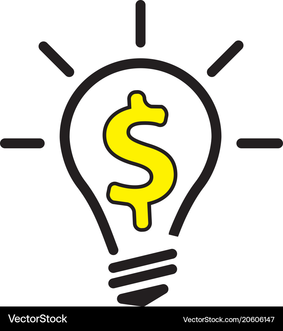 Light bulb lamp with us dollar currency symbol Vector Image