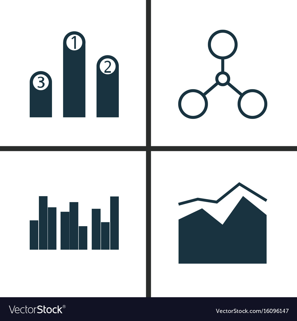 Set of graphs diagrams and statistics icons Vector Image