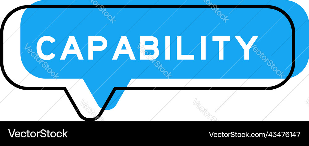 Speech banner and blue shade with word capability Vector Image